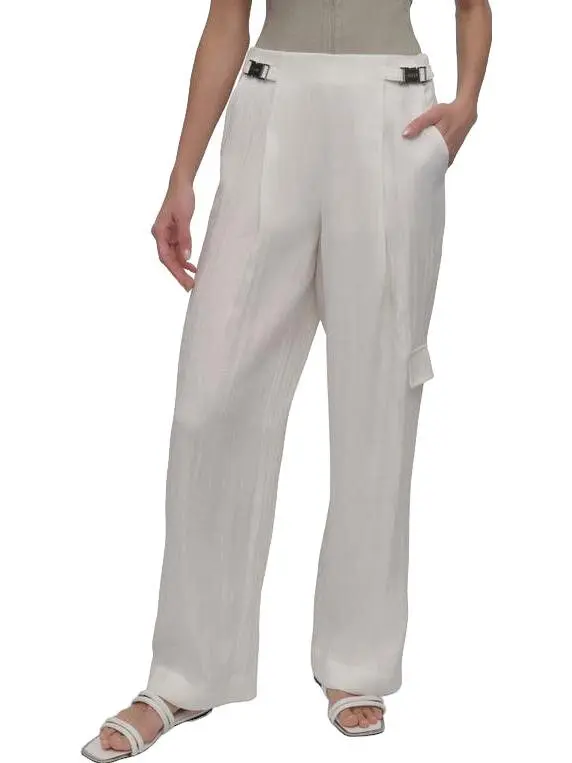Dkny Weathered Twill Cargo Trousers - Ivory