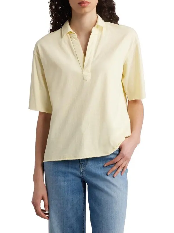 Frank & Eileen Patty Short Sleeve Henley - Canary