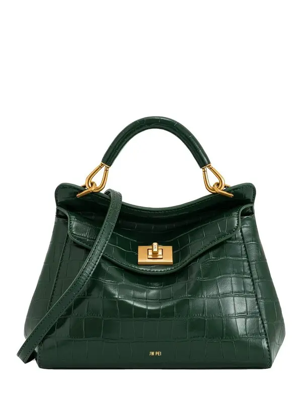 Jw Pei Lucia Faux Leather Top Handle Bag - Green Croc