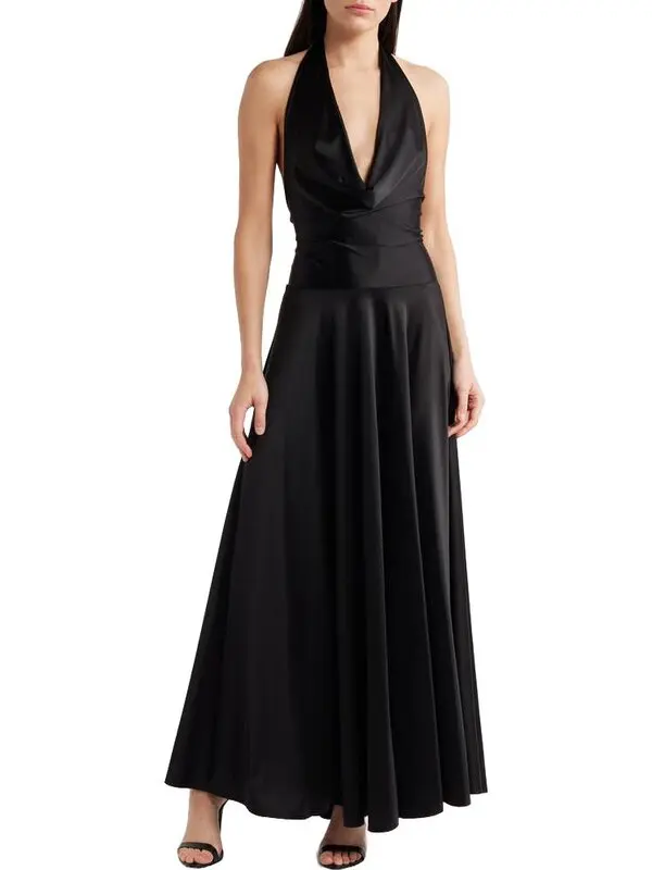 DELFI COLLECTIVE Adora Halter Gown - Black