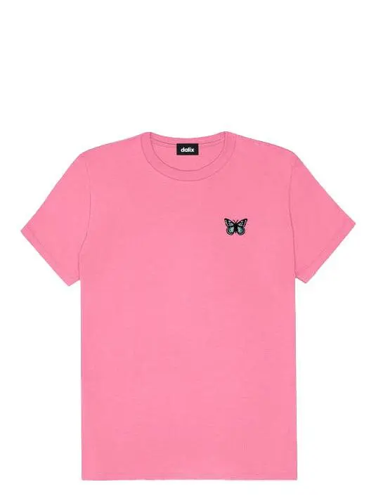 DALIX Butterfly Relaxed Tee - Charity Pink