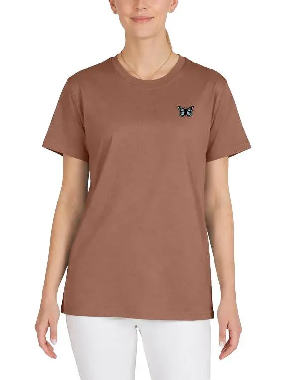DALIX Butterfly Relaxed T-shirt - Chestnut