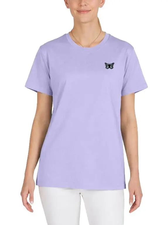 DALIX Butterfly Relaxed Fit Tee - Dark Lavender