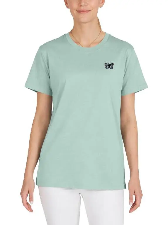 DALIX Butterfly Relaxed Fit Tee - Dusty Blue