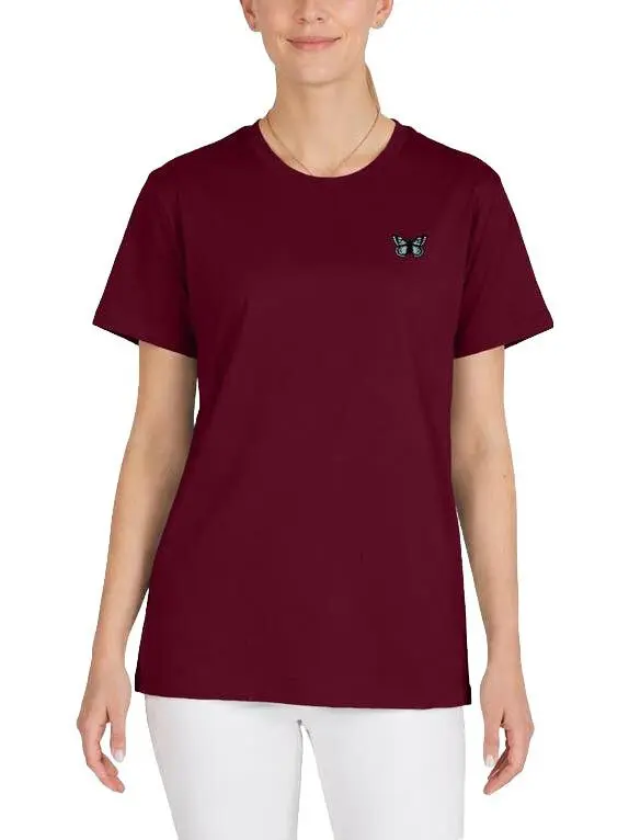 DALIX Butterfly Relaxed Fit Tee - Maroon
