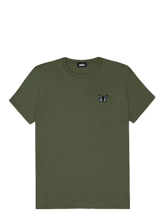 DALIX Butterfly Relaxed Fit Tee - Military Green