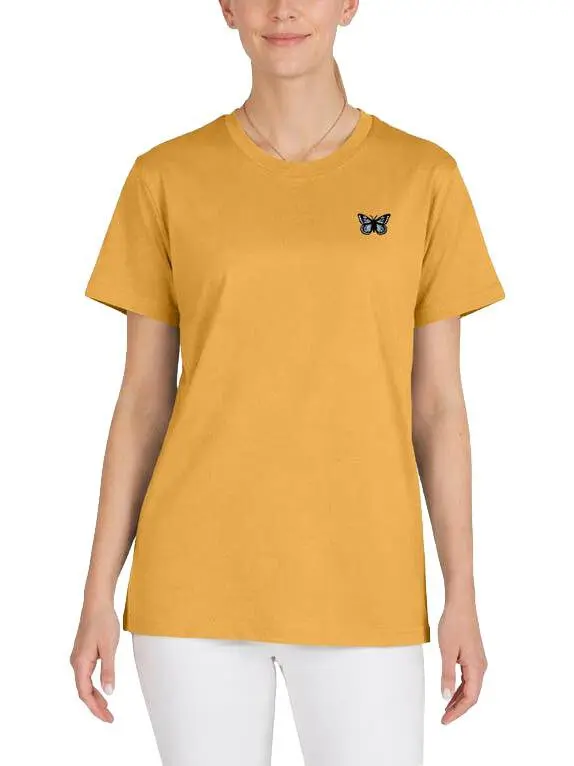 DALIX Butterfly Relaxed Fit Tee - Mustard
