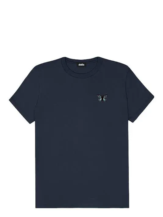 DALIX Butterfly Relaxed Tee - Navy Blue
