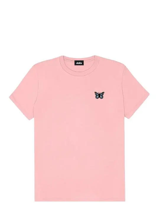 DALIX Butterfly Relaxed Fit Tee - Pink