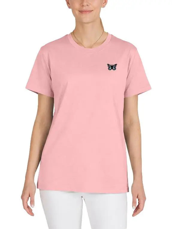 DALIX Butterfly Relaxed Fit Tee - Pink