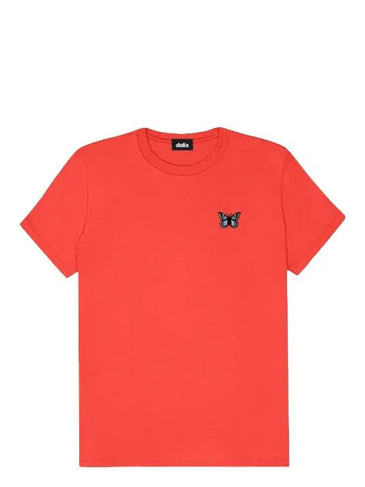 DALIX Butterfly Relaxed Tee - Poppy Red