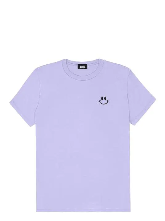 DALIX Smile Face Jersey T-shirt - Dark Lavender