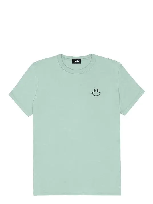 DALIX Smile Face Tee - Dusty Blue