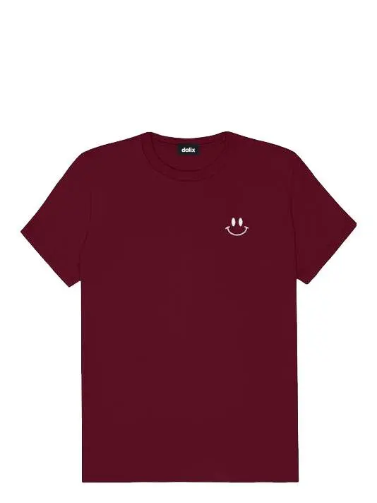 DALIX Smile Face Tee - Maroon