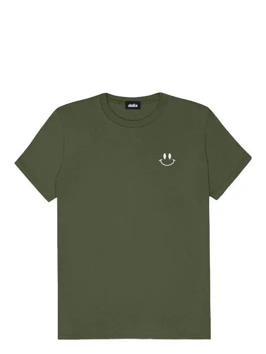 DALIX Smile Face Tee - Military Green