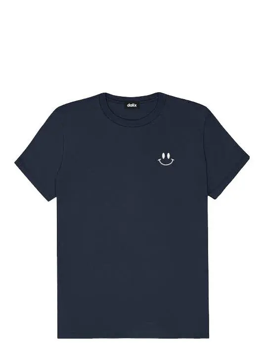DALIX Smile Face Tee - Navy Blue