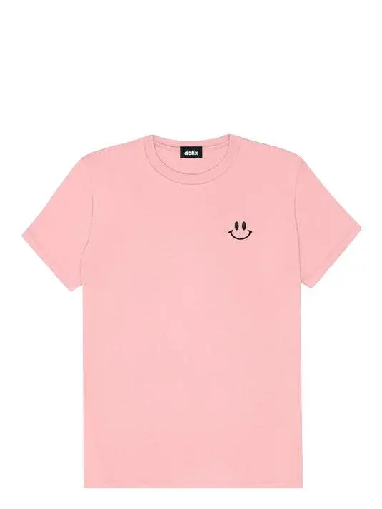DALIX Smile Face Jersey T-shirt - Pink