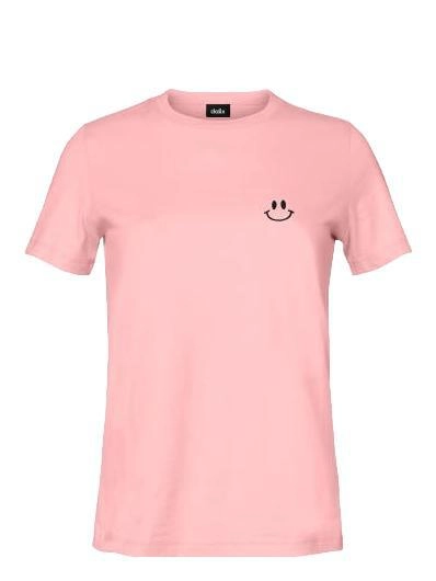 DALIX Smile Face Jersey T-shirt - Pink
