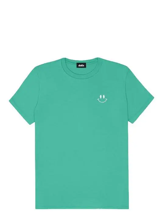 DALIX Smile Face Jersey T-shirt - Teal