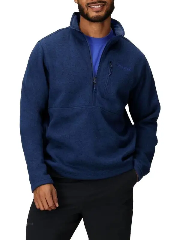 MARMOT Drop Line Half Zip Fleece Jacket - Arctic Navy Heather