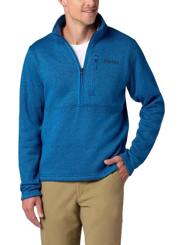 MARMOT Drop Line Half Zip Fleece Jacket - Nautical Blue Heather