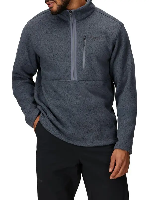 MARMOT Drop Line Half Zip Fleece Jacket - Steel Onyx Heather