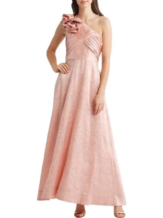 TAHARI ASL One-shoulder Ball Gown - Rose