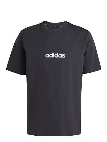 Adidas Essentials Linear Single Jersey Tee Shirt - Black/white