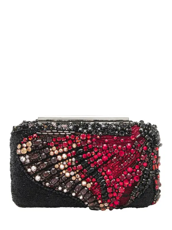 Alexander McQueen Embellished T-bar Box Clutch - Metallic