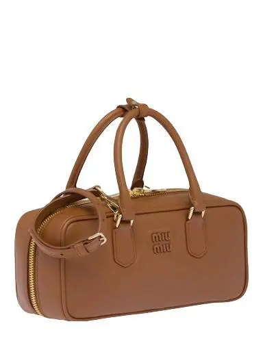 Miu Miu Arcadie Leather Bag - Brown