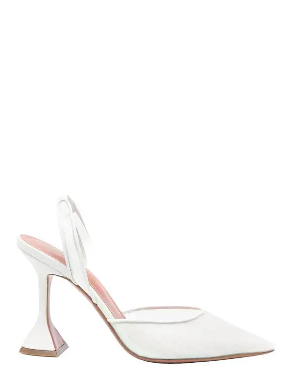Amina Muaddi Holli 100mm Pumps - White