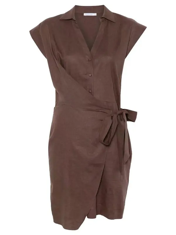 Patrizia Pepe Wrap Mini Dress - Brown
