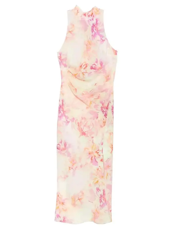 Patrizia Pepe Floral-print Midi Dress - Pink