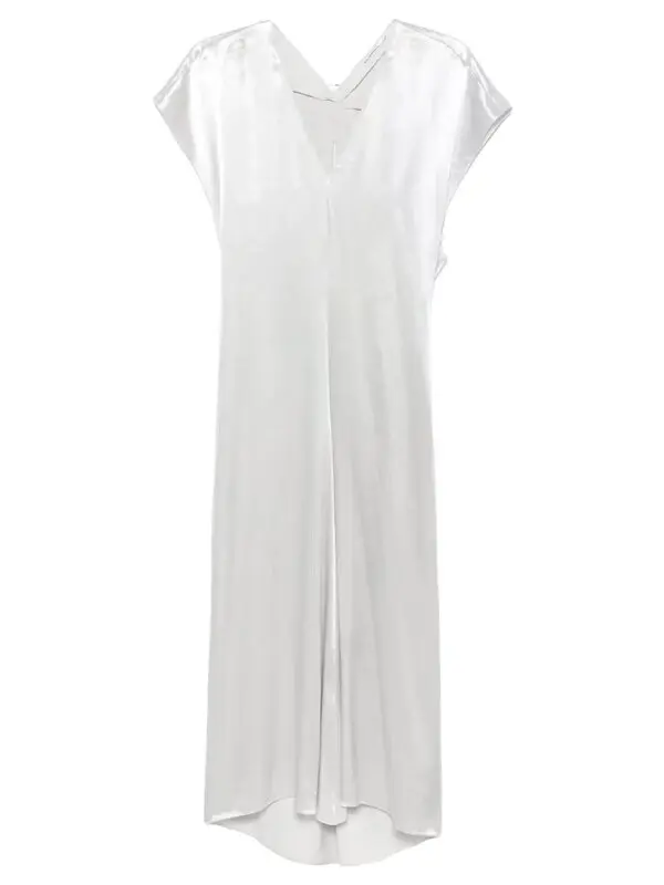Patrizia Pepe Satin Midi Dress - Silver