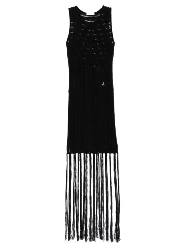 Patrizia Pepe Openwork Knit Dress - Black