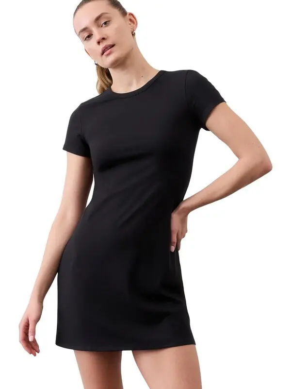 Athleta Signature Rib Tee Dress - Black