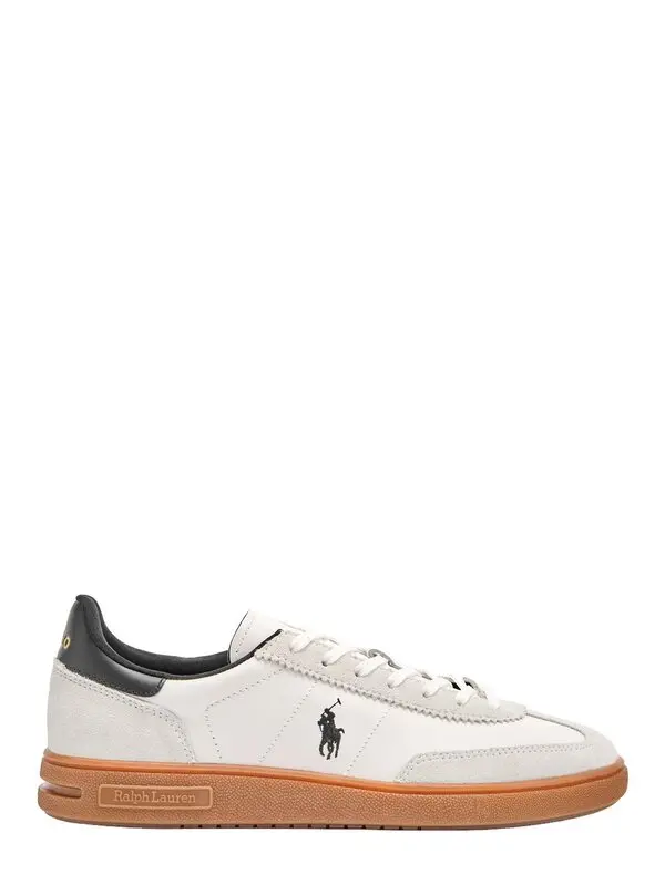 Ralph Lauren Bedford Panelled Leather Sneakers - White