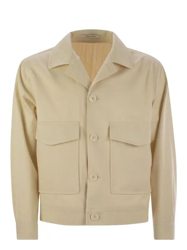 Tagliatore Stretch Cotton Blend Jacket - Beige