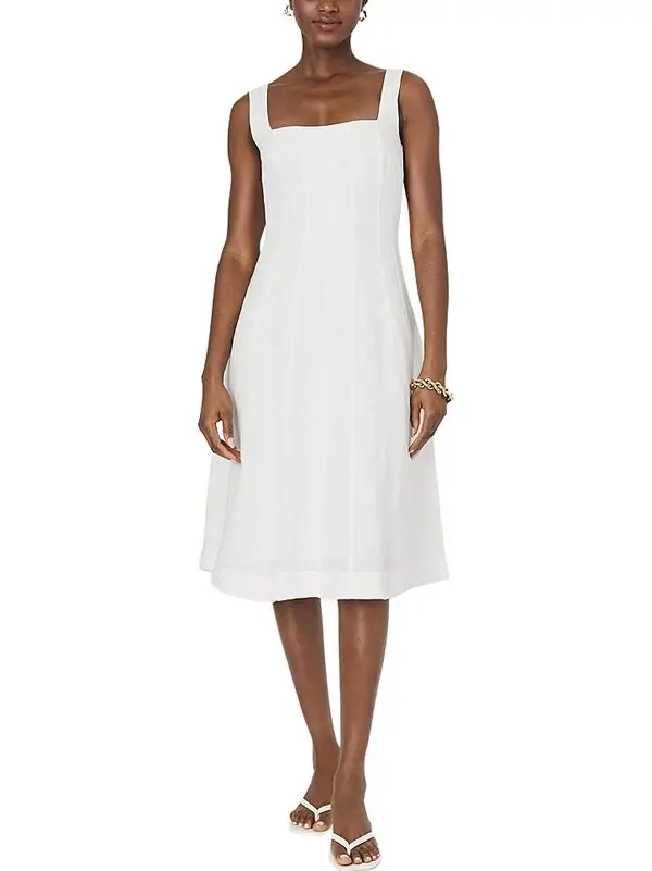 French Connection Birdie Square Neck Midi Dress - Summer White