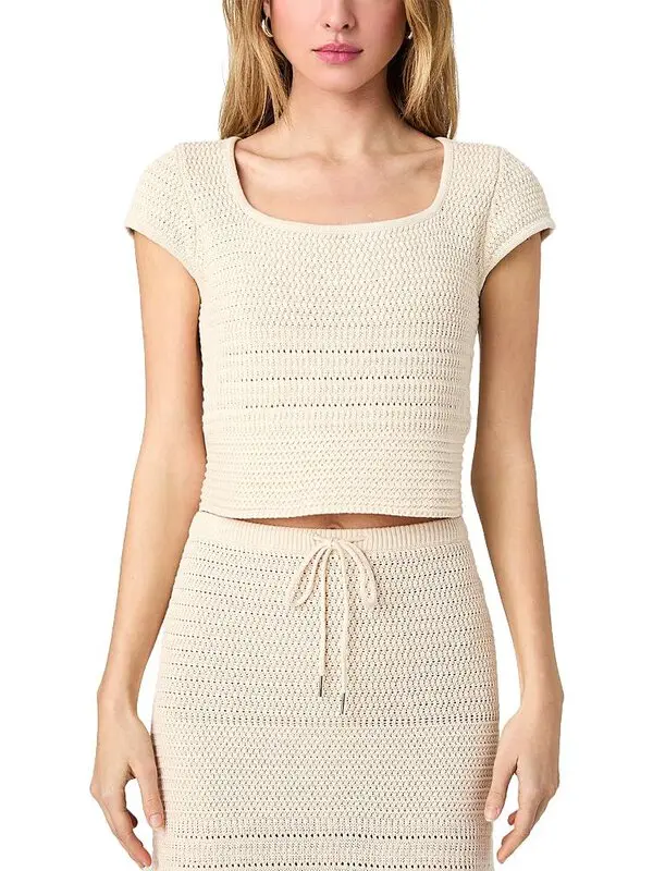 French Connection Nellis Crocheted Top - Ecru