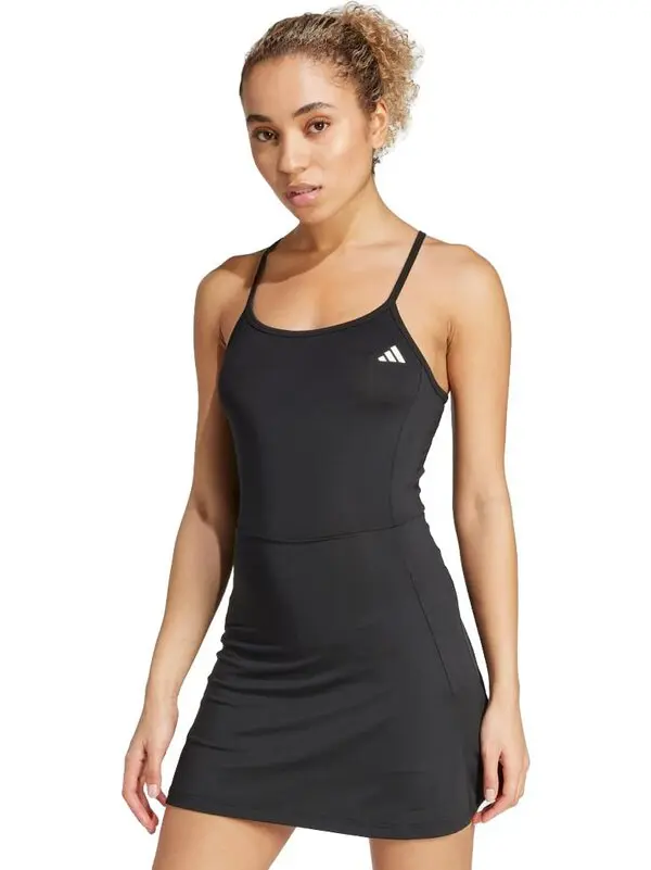 Adidas Train Essentials Workout Dress With Integrated Shorts - Black / White