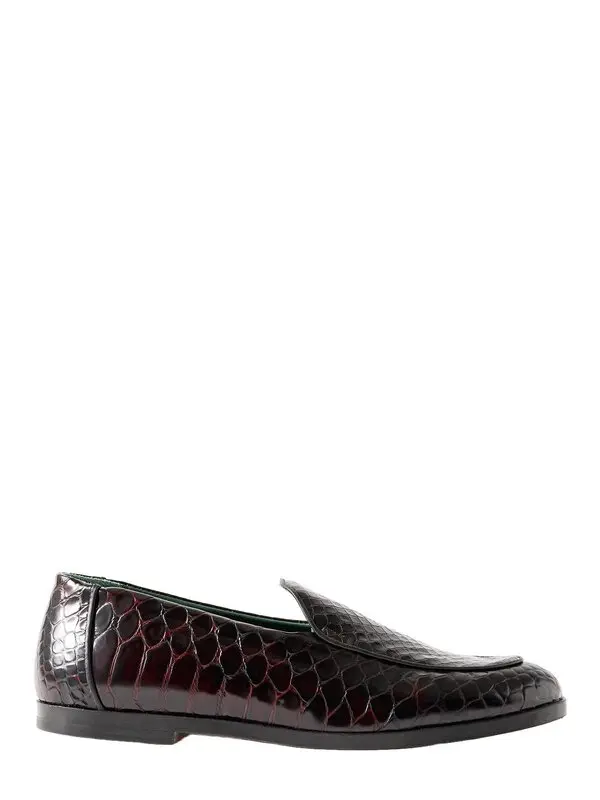 VINNY'S Belgee Croc-effect Leather Loafers - Brown