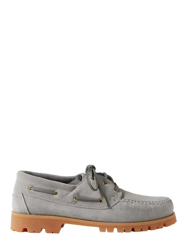 VINNY'S Aztec Suede Boat Shoes - Gray