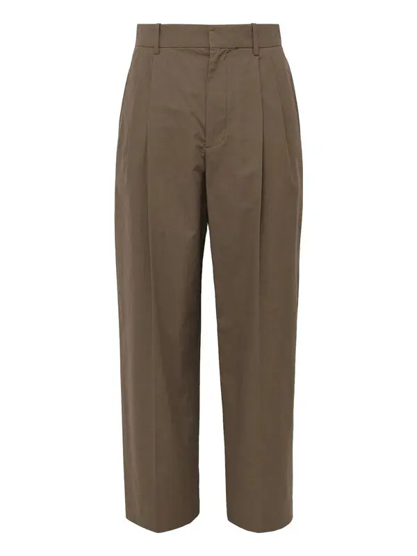 THE ROW Silas Tapered Pleated Trousers - Brown