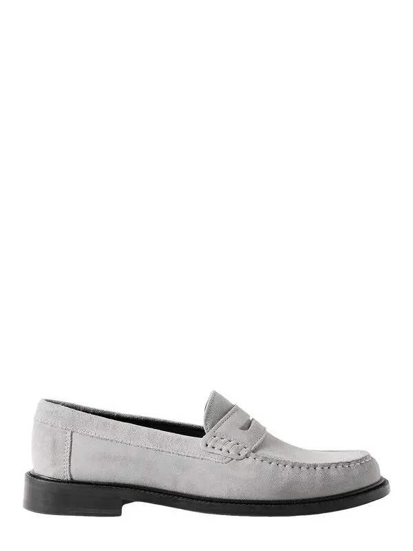 VINNY'S Yardee Suede Penny Loafers - Gray