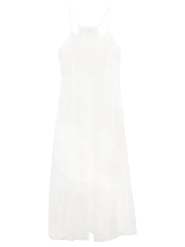 Patrizia Pepe Broderie Anglaise Midi Dress - White