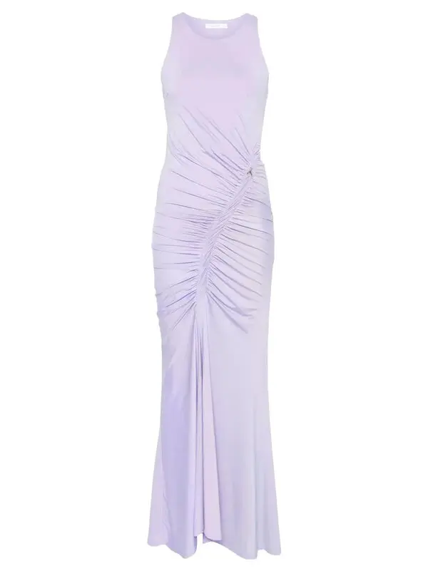 Patrizia Pepe Ruffle-detail Maxi Dress - Purple