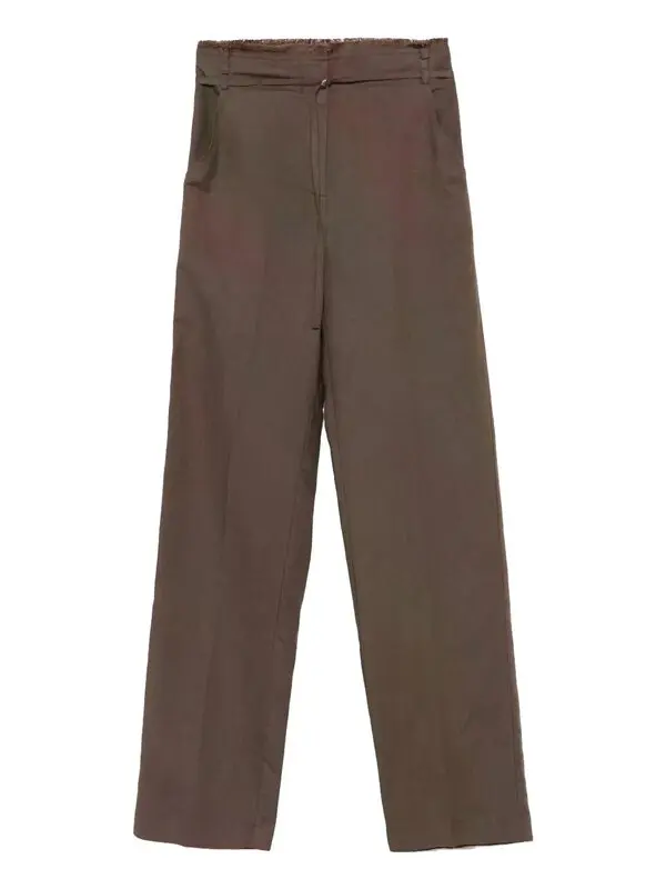 Patrizia Pepe Frayed Wide Leg Trousers - Brown
