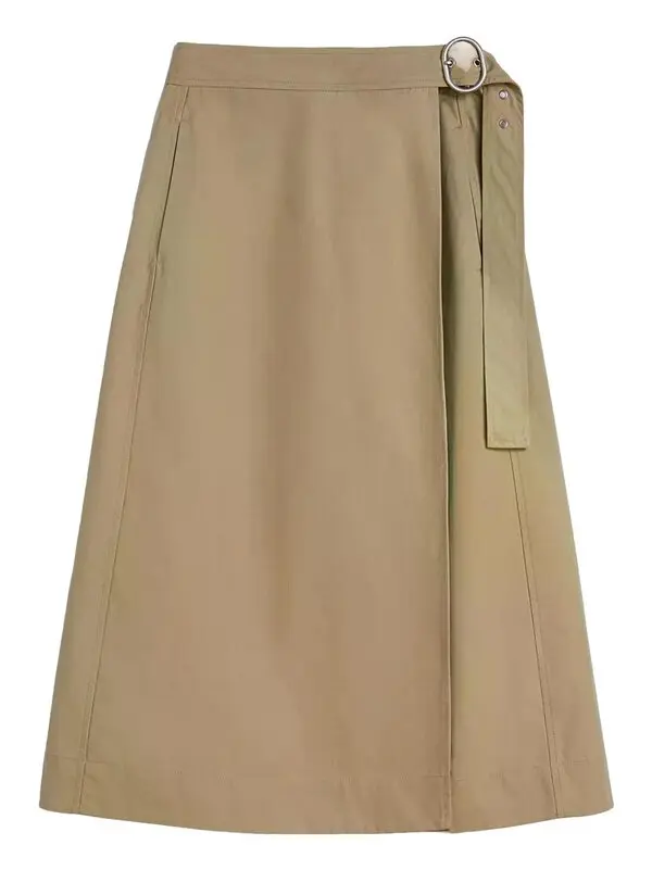 JIL SANDER Wrap Buckled Midi Skirt - Neutrals