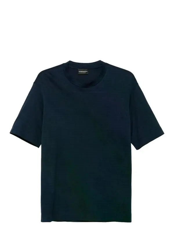 Emporio Armani Logo-jacquard T-shirt - Blue